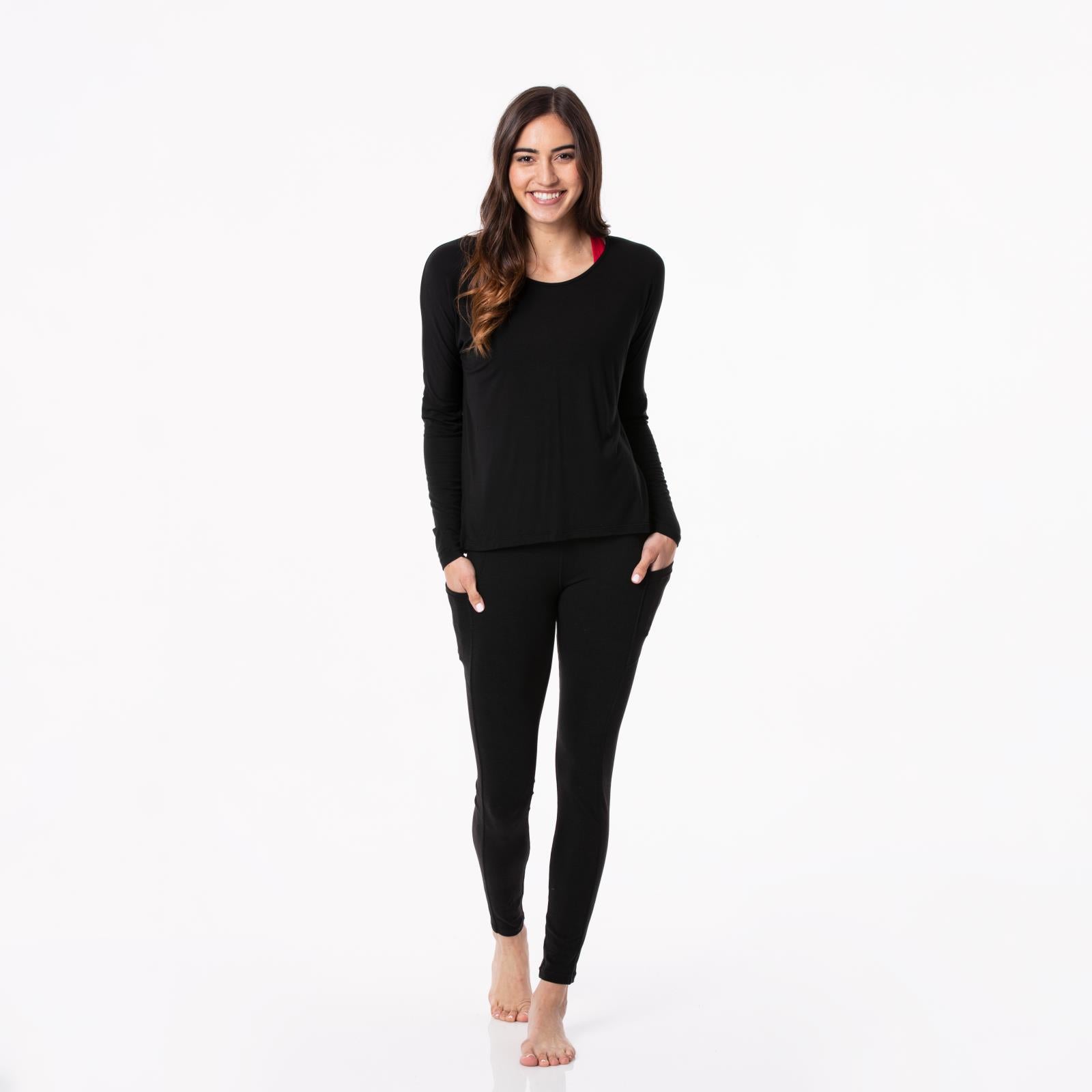 Women's Open Back Top in Midnight